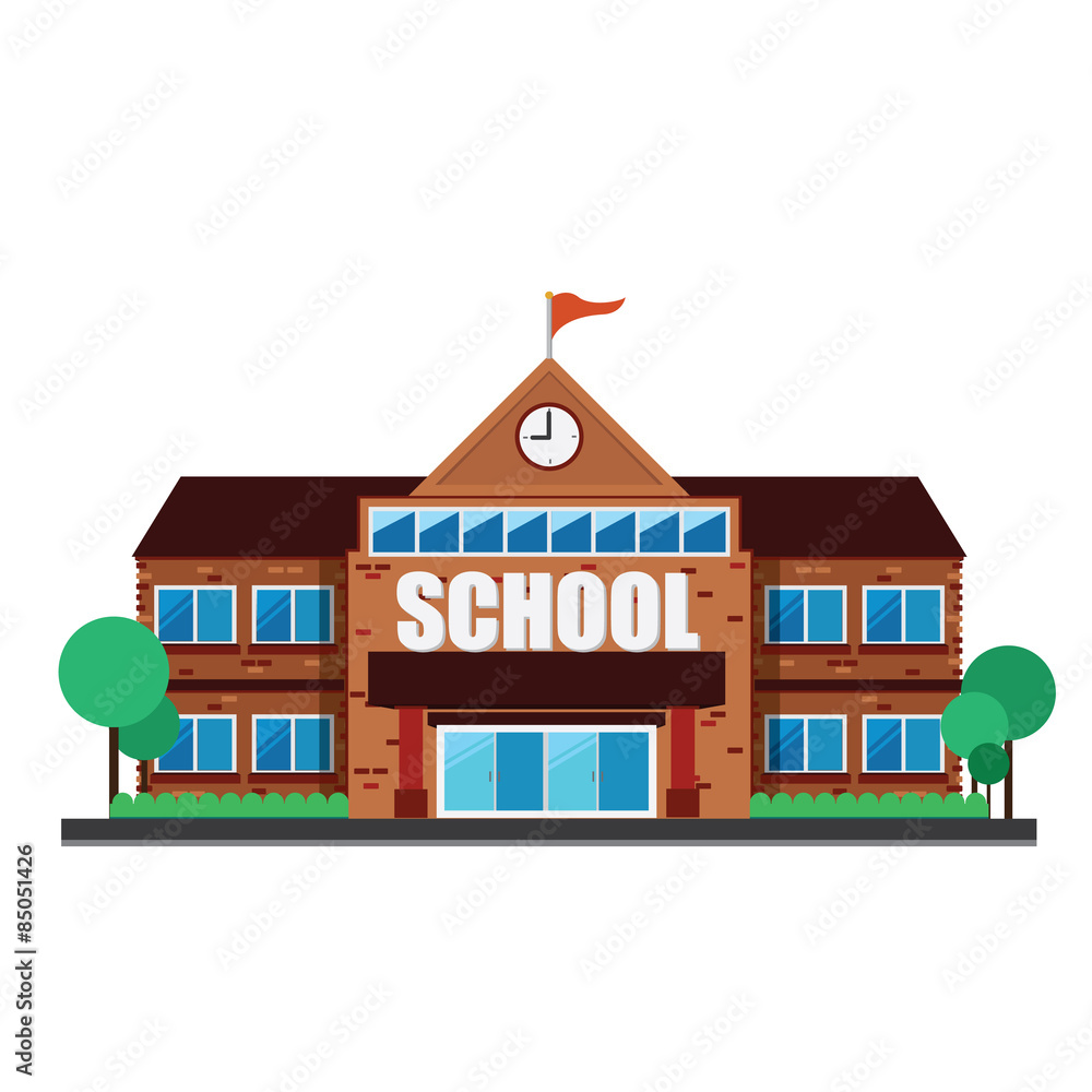 Vector of school building .education construction Stock Vector | Adobe ...