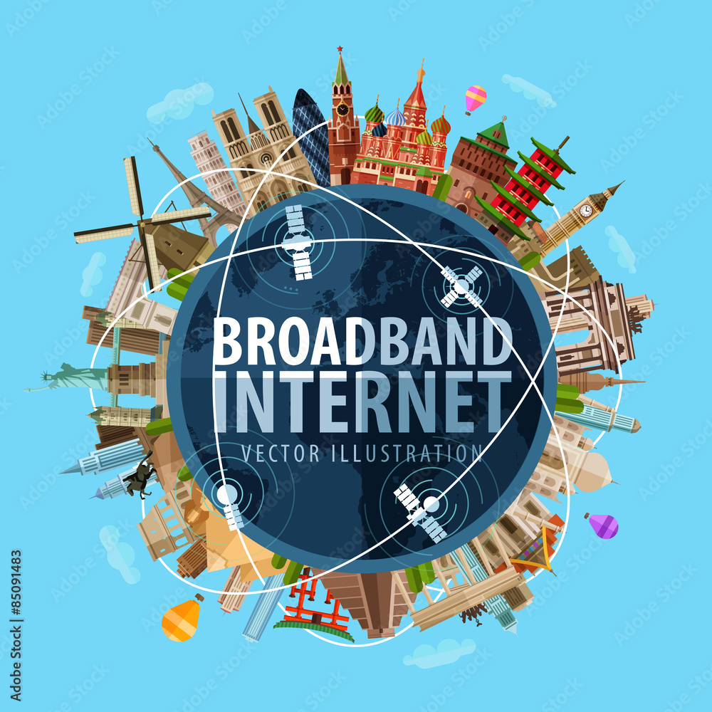 broadband Internet vector logo design template. communication Stock ...