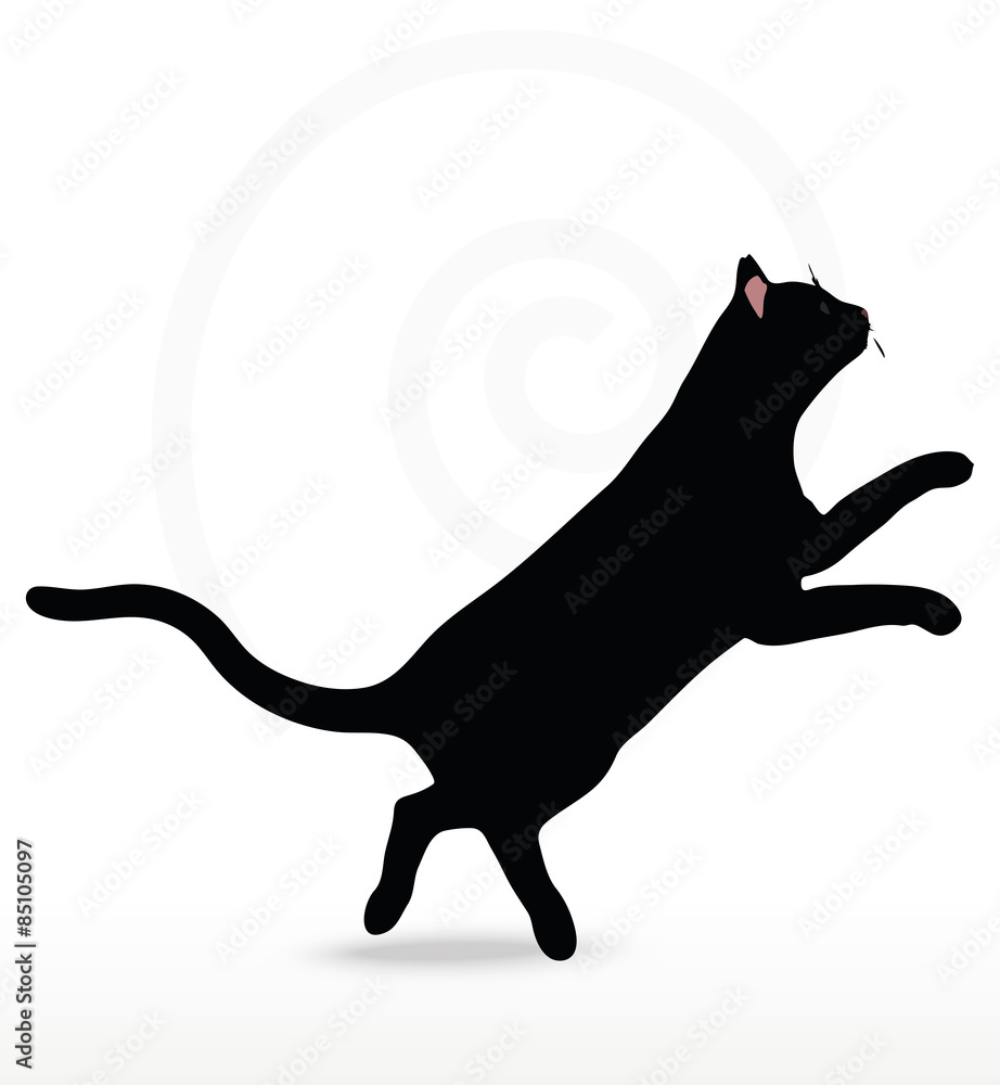 Vector Image - cat silhouette in Jumping pose Stock Vector | Adobe Stock