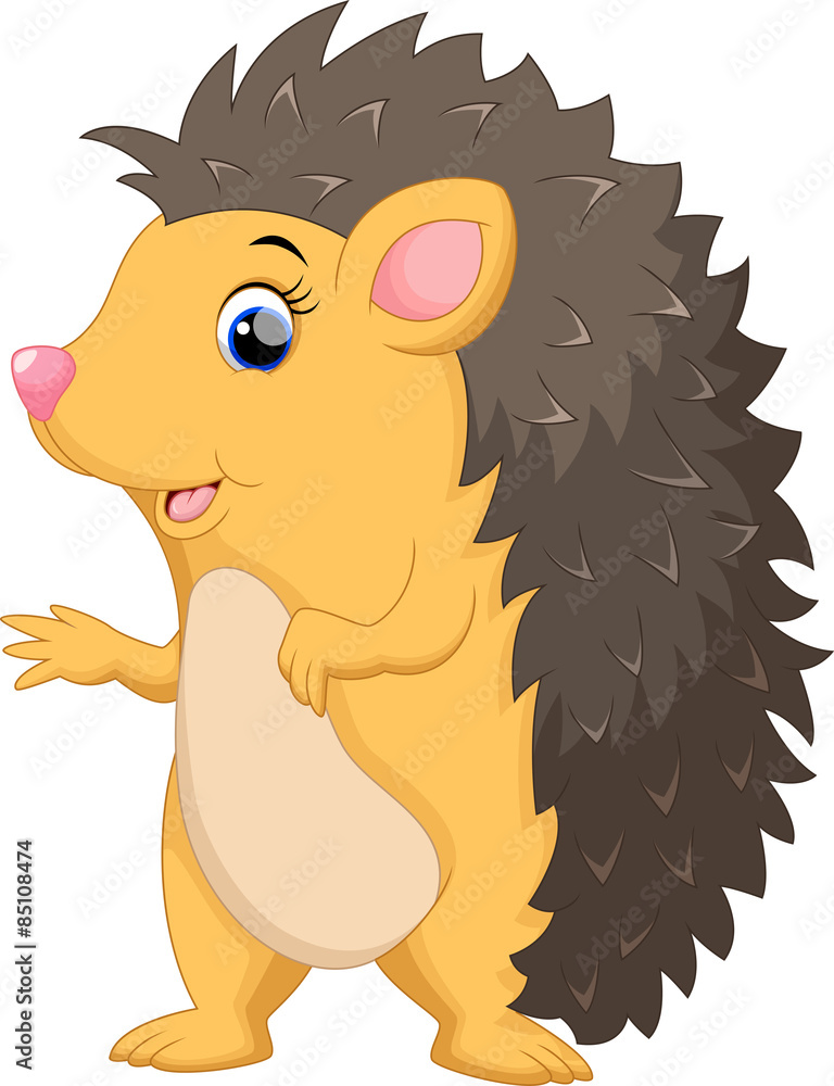 Cute hedgehog cartoon Stock Vector | Adobe Stock