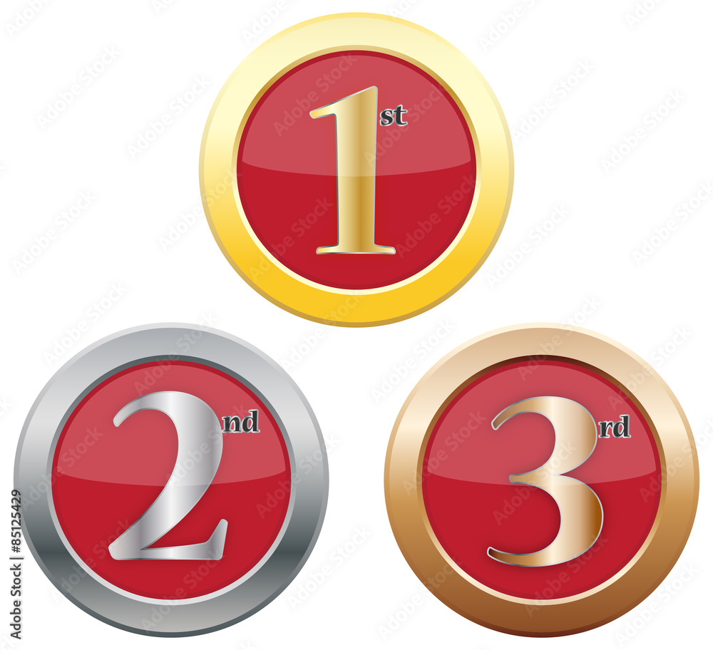 1st 2nd 3rd Place Icons Stock Vector | Adobe Stock
