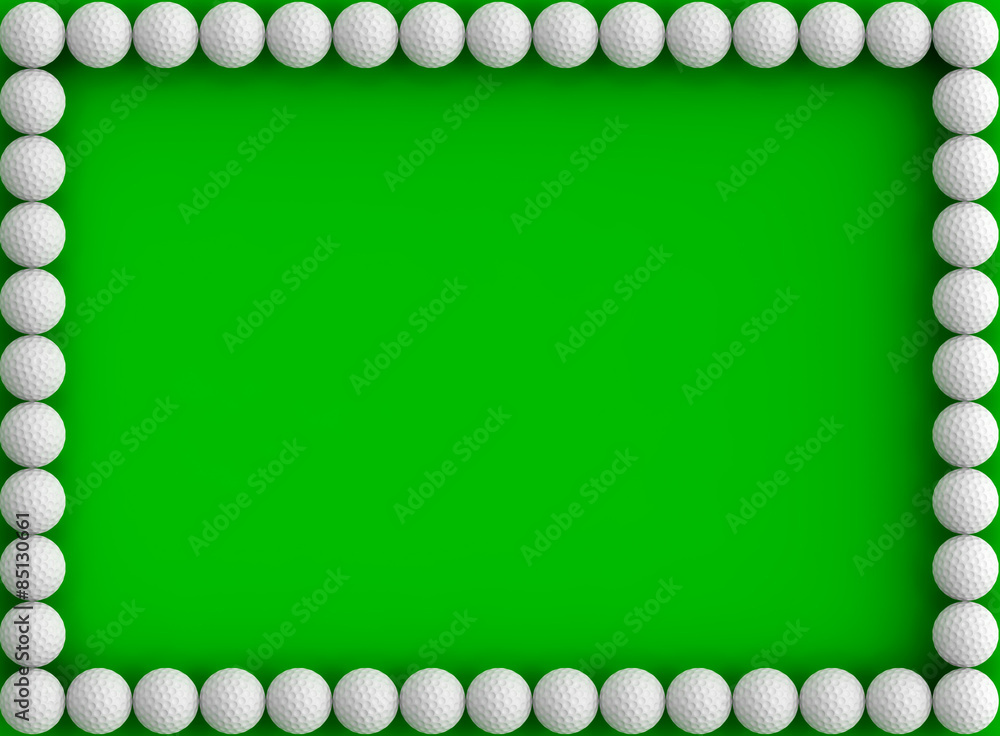 Golf Ball border on green background blank Stock Illustration | Adobe Stock