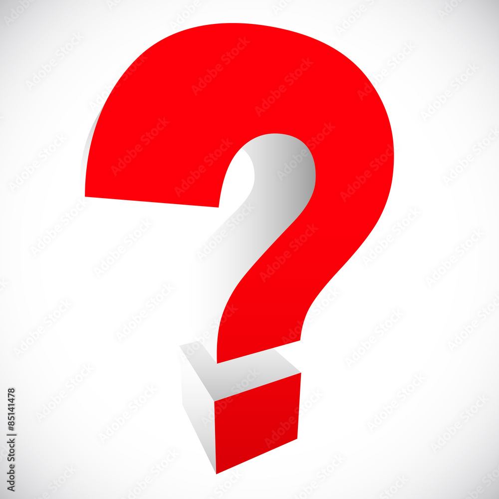 3D red question mark graphics for related concepts. Problem solv Stock ...