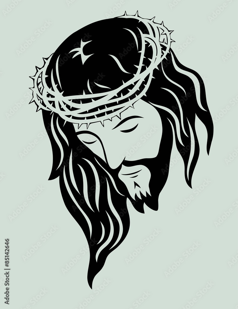 Jesus Christ face, art vector design Stock Vector | Adobe Stock