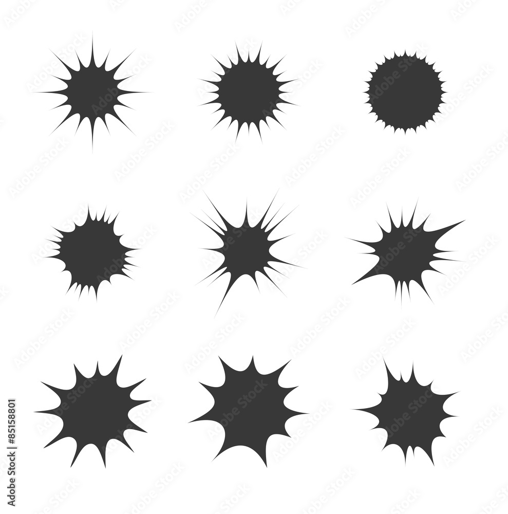 black starburst icon - splash star Stock Vector | Adobe Stock
