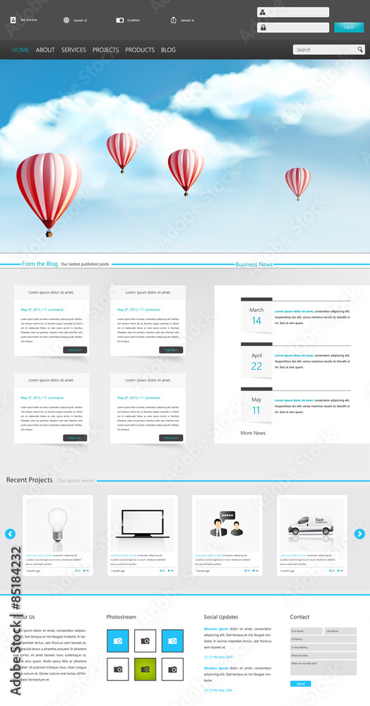 One Page Website Design for Your Business Stock Vector | Adobe Stock