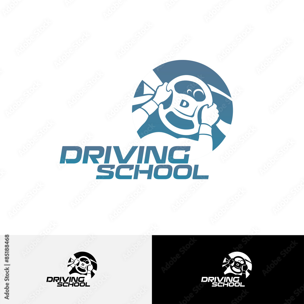 Driving school logo template Stock Vector | Adobe Stock
