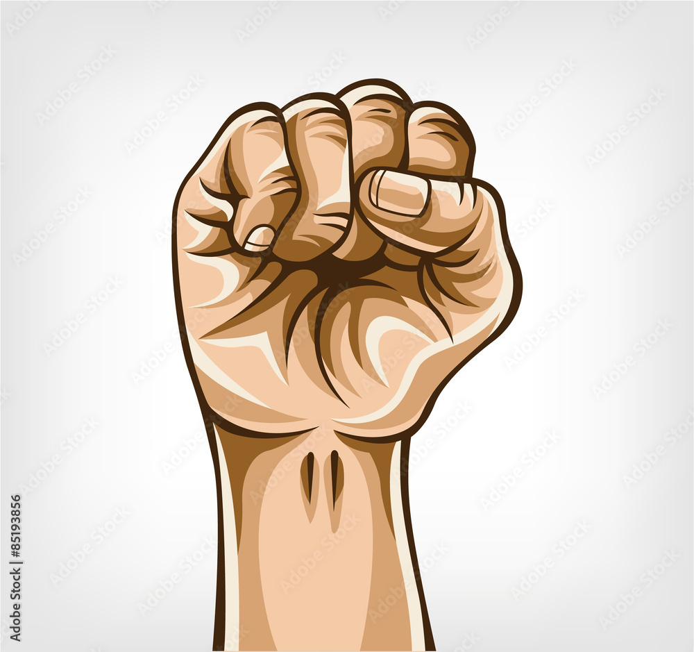 Vector fist cartoon illustration Stock Vector | Adobe Stock