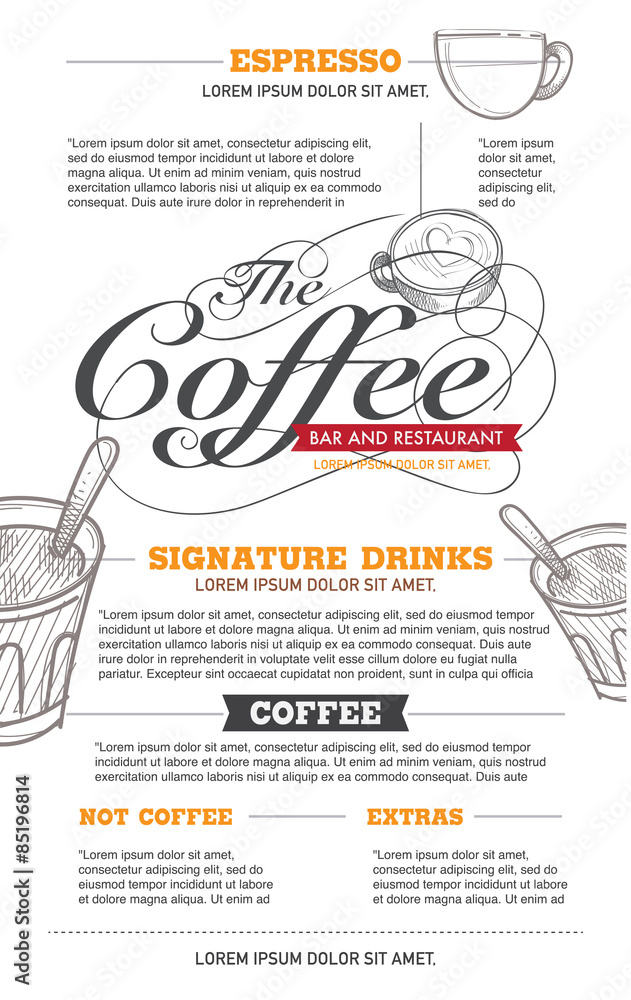 vector coffee menu and restaurant design. Stock Vector | Adobe Stock