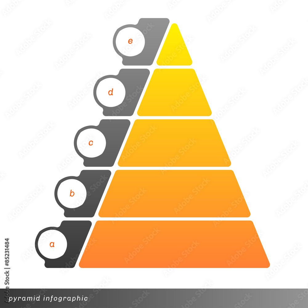 Vector pyramid infographic shows growth with gradient fill. Stock ...