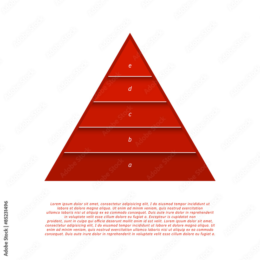 Vector pyramid infographic shows growth with gradient fill. Stock ...
