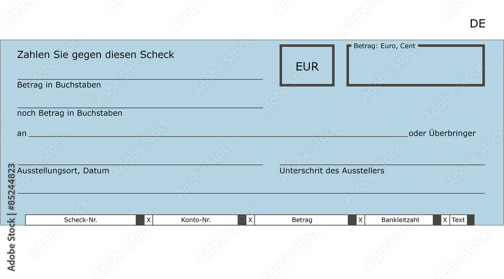 Scheck Stock-Vektorgrafik | Adobe Stock