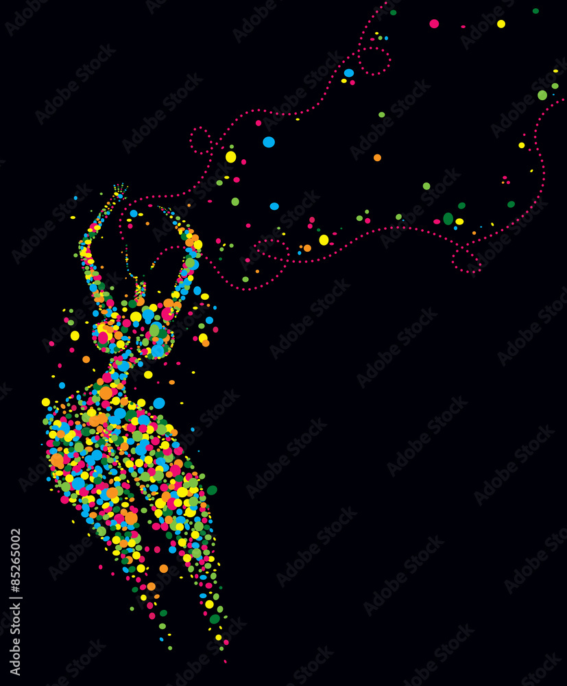 Sexy woman made of colored dots Stock Vector | Adobe Stock