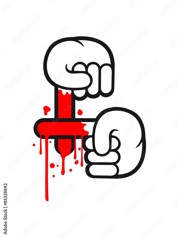 Cross blood character Stuart hand evil hell satan Stock Illustration ...