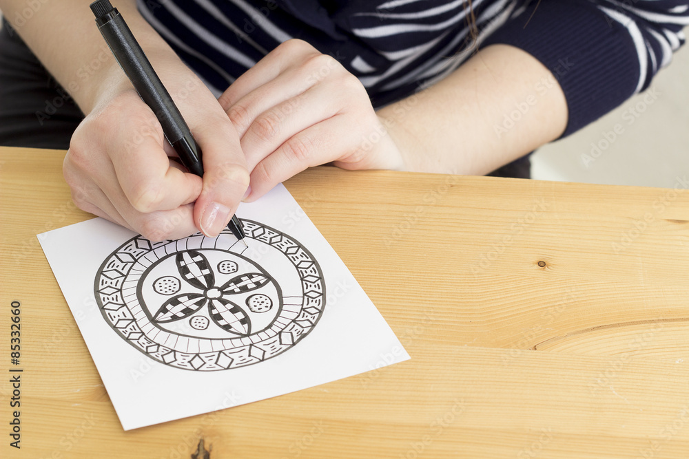 Hand drawing Entangle motif Stock Photo | Adobe Stock