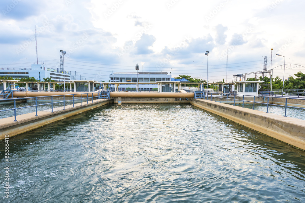 sand filtration tank at water treatment plant. water treatment plant ...