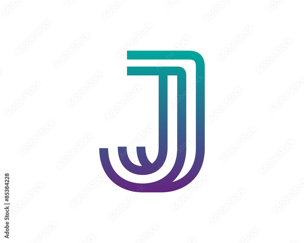J Letter Logo Line Alphabet Design Stock Vector | Adobe Stock
