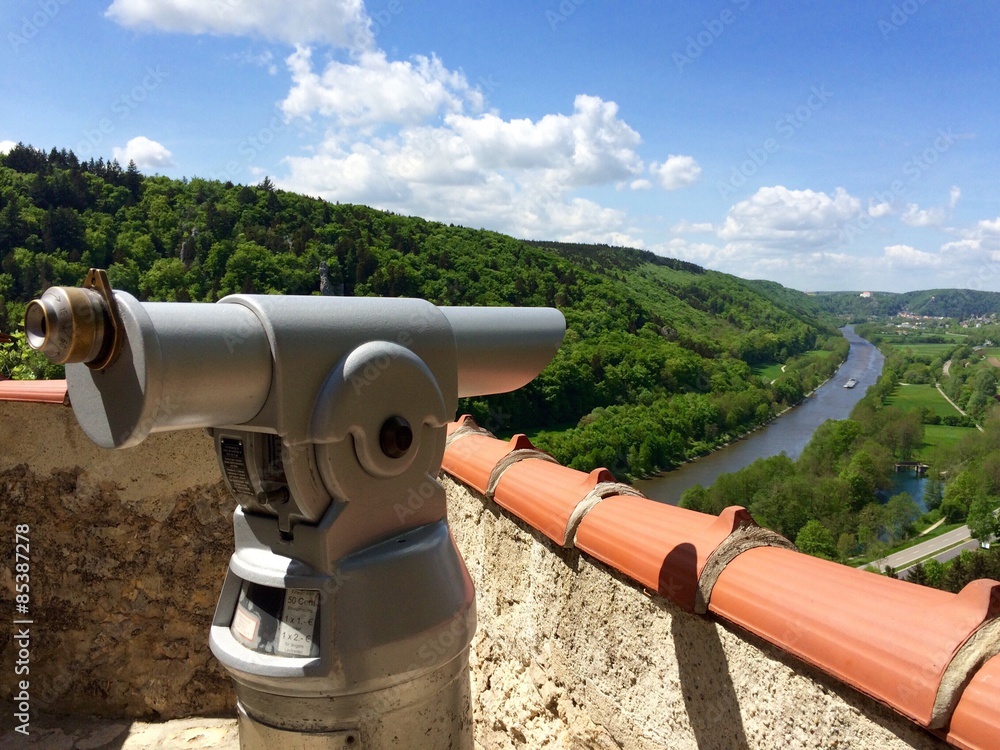 Fernrohr mit Blick auf Main-Donau-Kanal Stock Photo | Adobe Stock