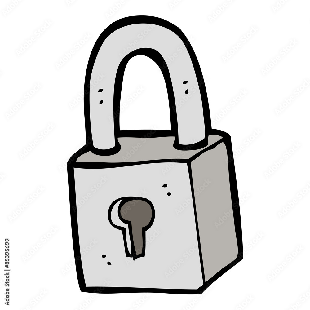 cartoon padlock Stock Vector | Adobe Stock