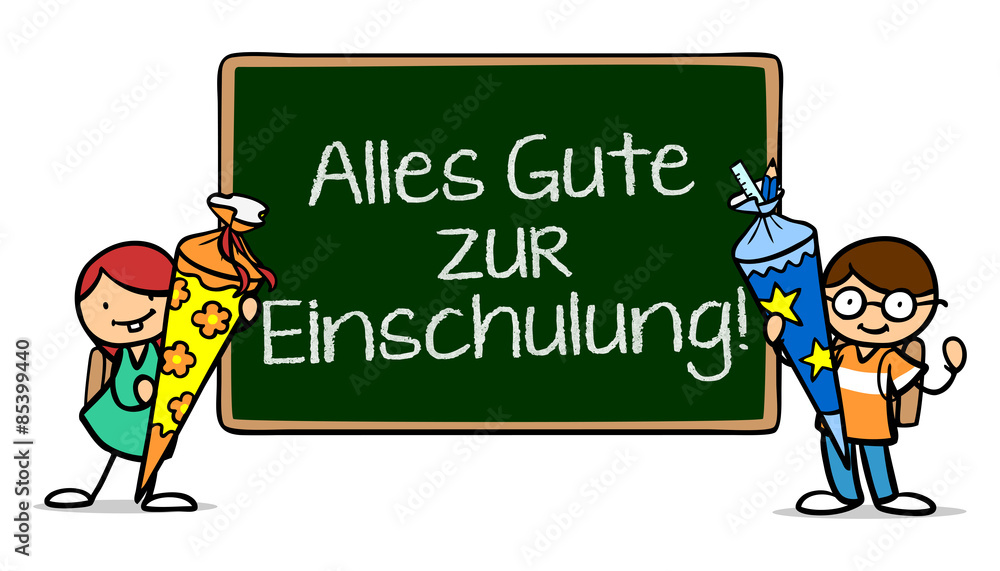 Alles Gute zur Einschulung! Stock-Illustration | Adobe Stock