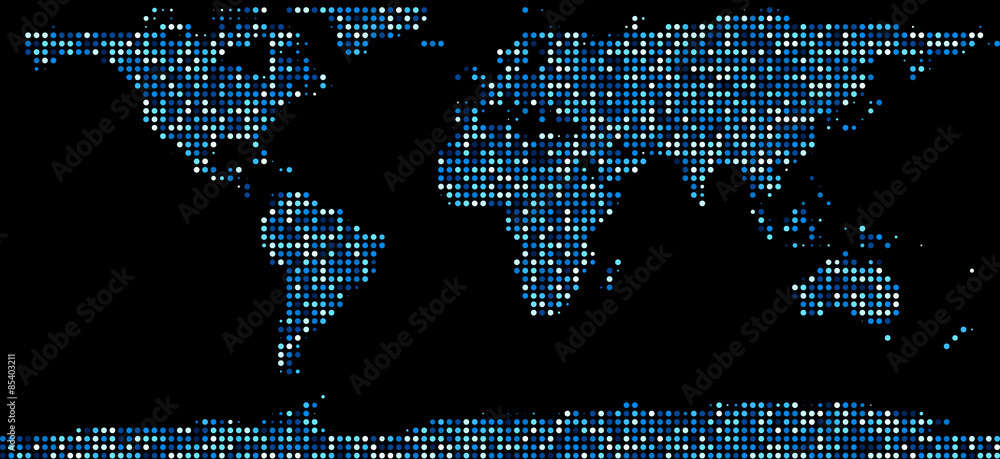 World map composed of dots. Stock Vector | Adobe Stock