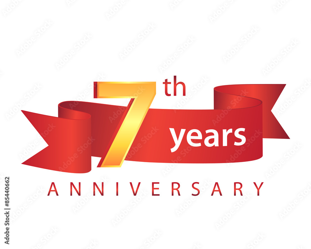 7 Ribbon Anniversary Logo Stock Vector | Adobe Stock