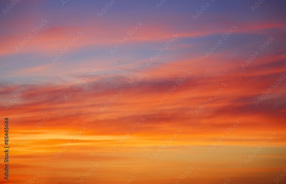 Fiery orange sunset sky. Beautiful sky. Stock Photo | Adobe Stock
