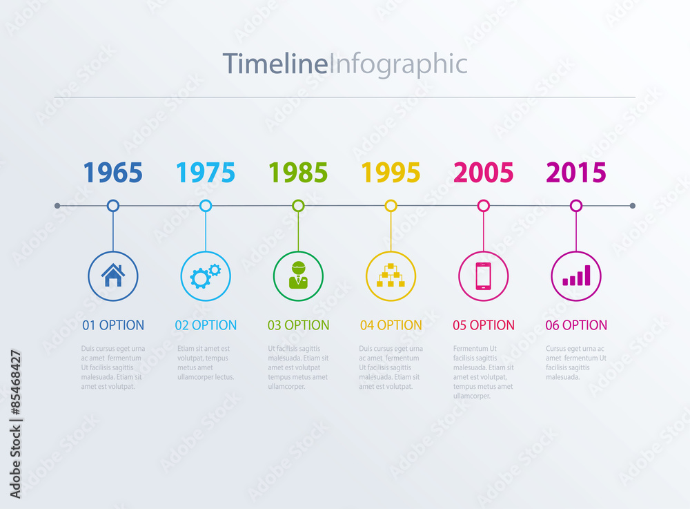 Vector timeline Info graphic with diagrams Stock Vector | Adobe Stock