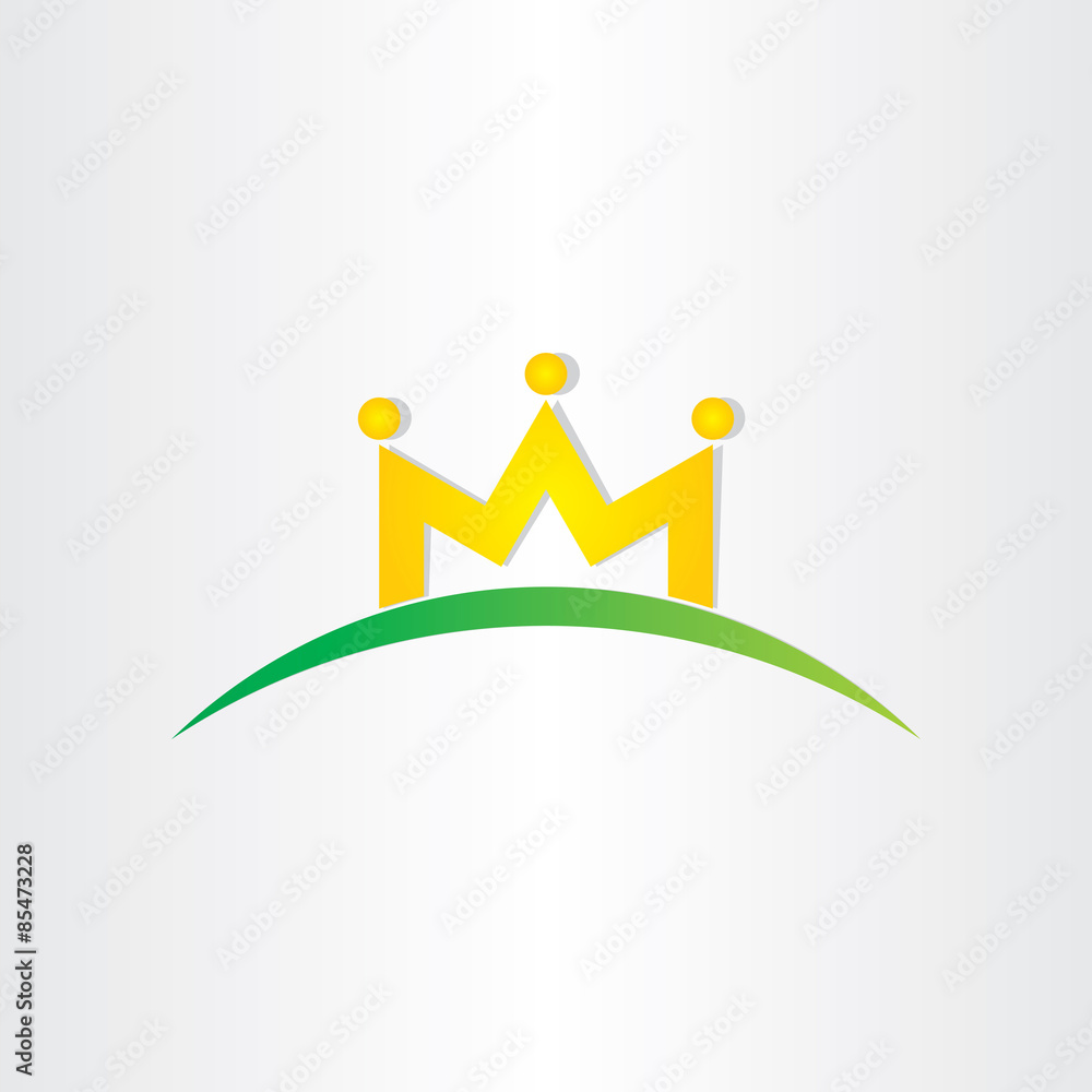 double letter m crown people icon Stock Vector | Adobe Stock