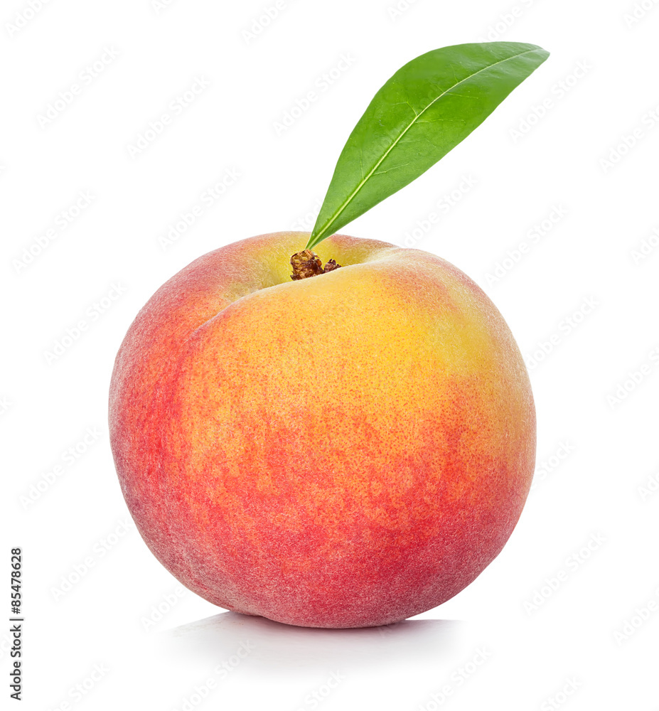 Peach isolated on white background Stock Photo | Adobe Stock