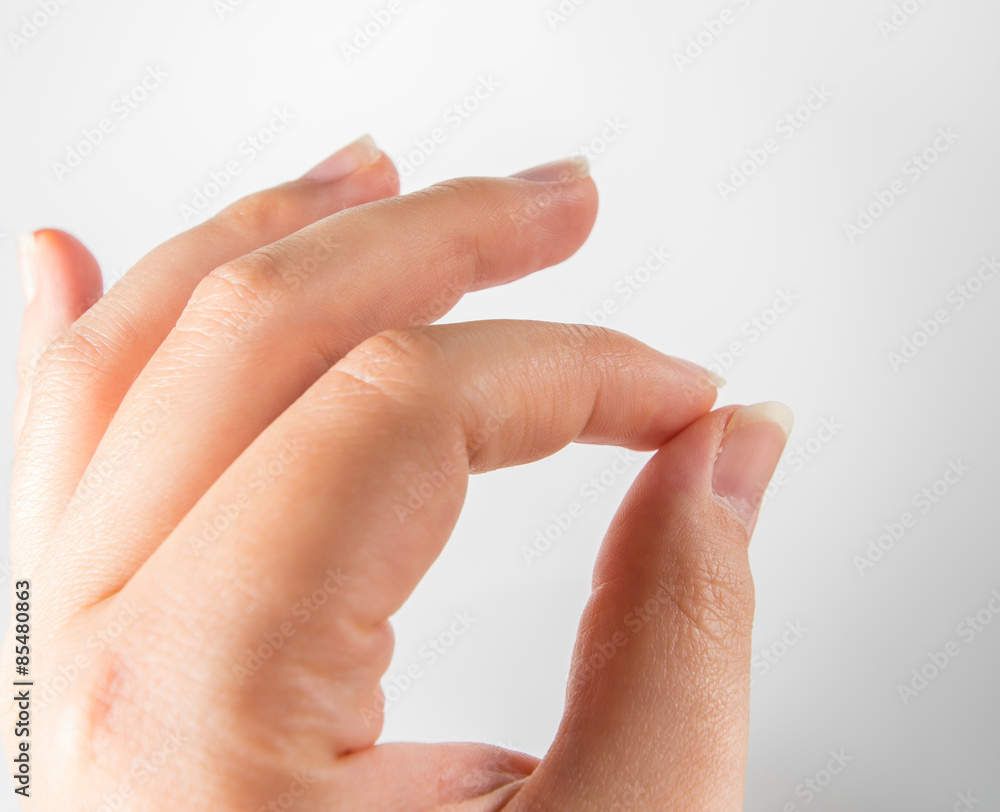 Handzeichen für OK, dirigieren oder delikat, filigran Stock Photo ...