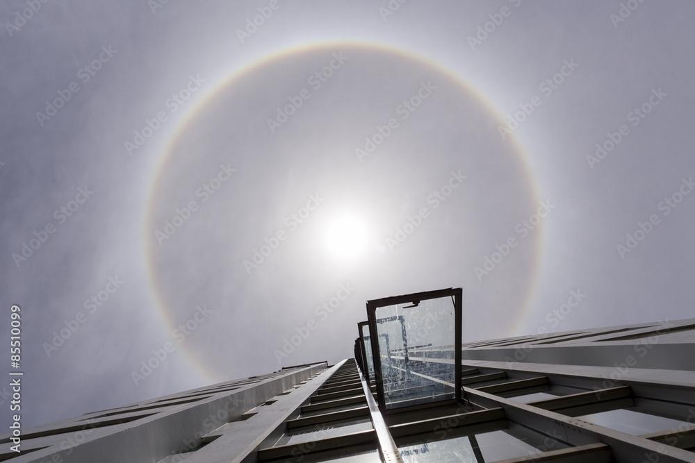 sun halo, view from a building Stock Photo | Adobe Stock