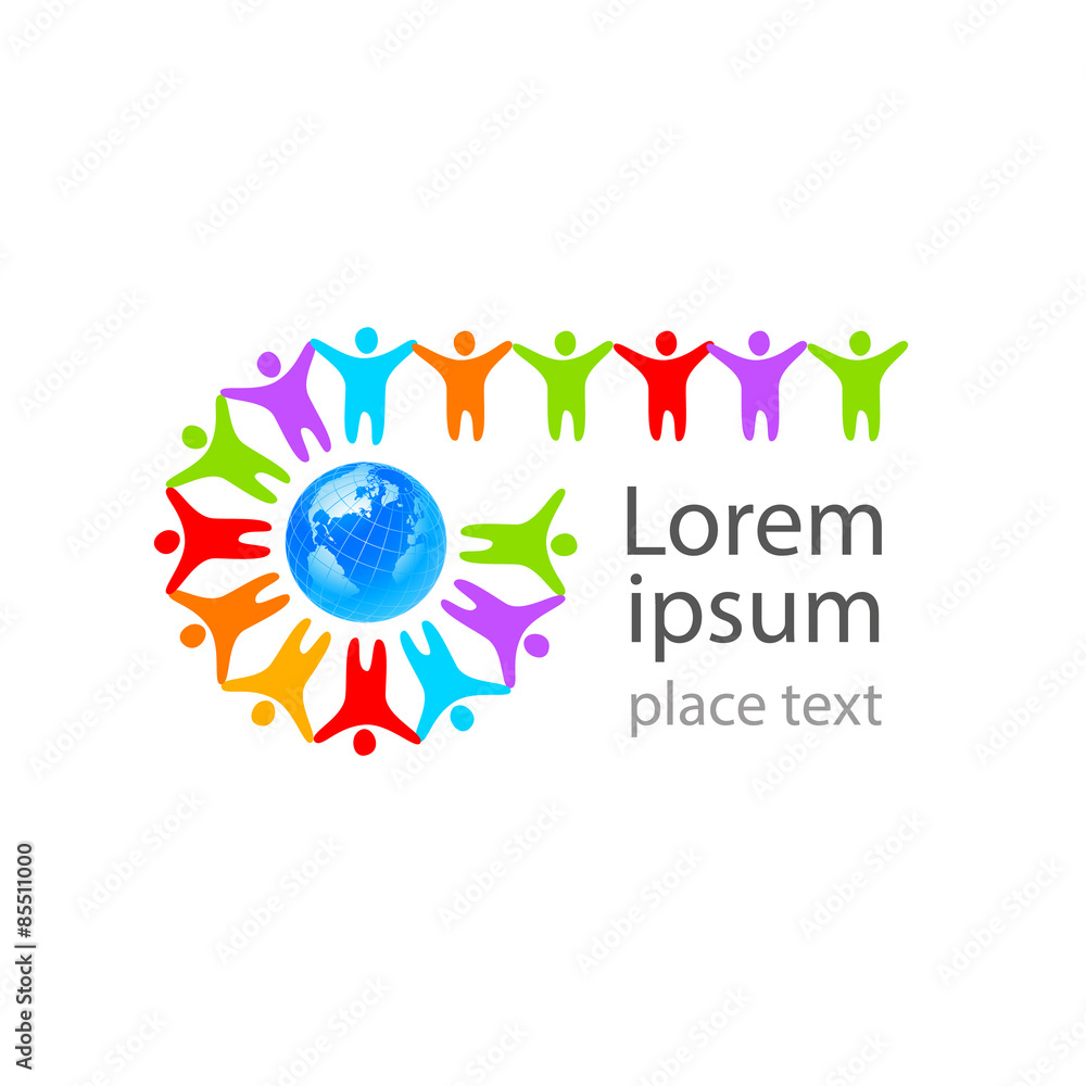 logo earth people Stock Vector | Adobe Stock