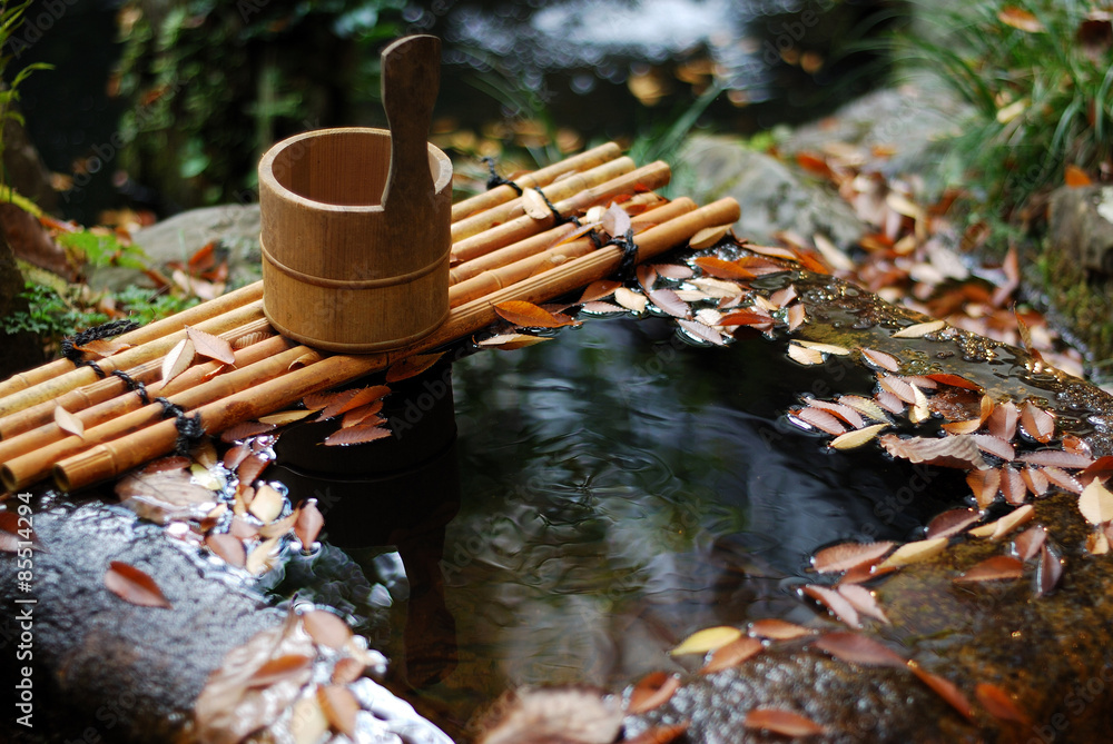 Temple Water Basin At Jindaiji Shrine, Tokyo, Japan Stock Photo | Adobe ...