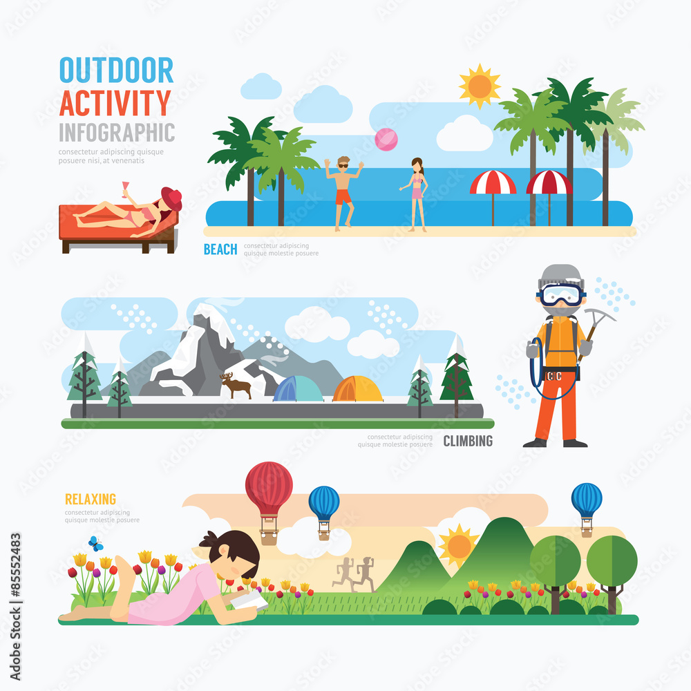 parks and outdoor activityTemplate Design Infographic. Concept Stock ...