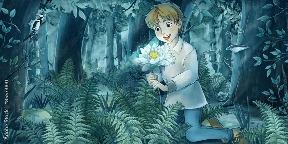 Cartoon fairy tale scene - illustration for the children Stock ...