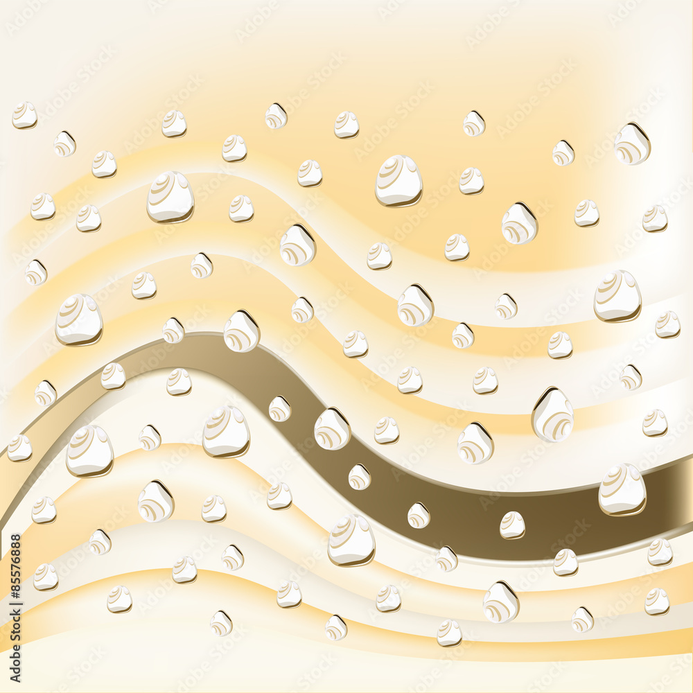 drops in the gold background Stock Vector | Adobe Stock