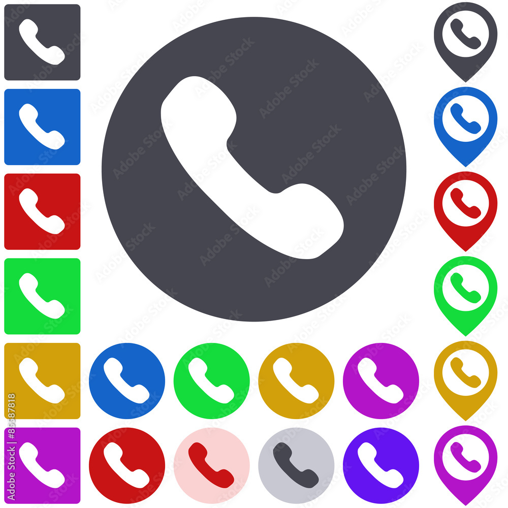 Phone icon, button, symbol set Stock Vector | Adobe Stock
