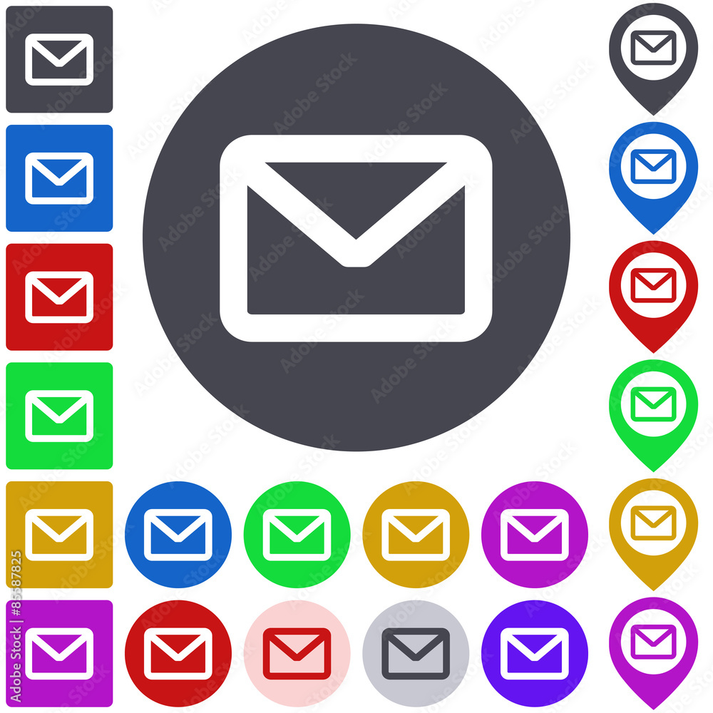 Mail icon, button, symbol set Stock Vector | Adobe Stock