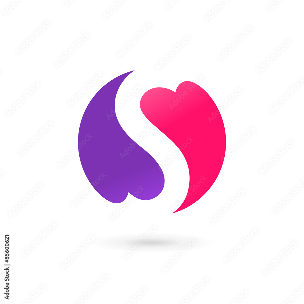 Letter S heart logo icon design template elements Stock Vector | Adobe ...