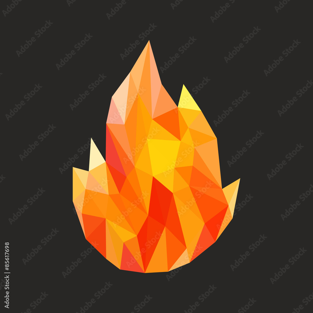 polygon fire flame flames natural and abstract Stock Illustration ...