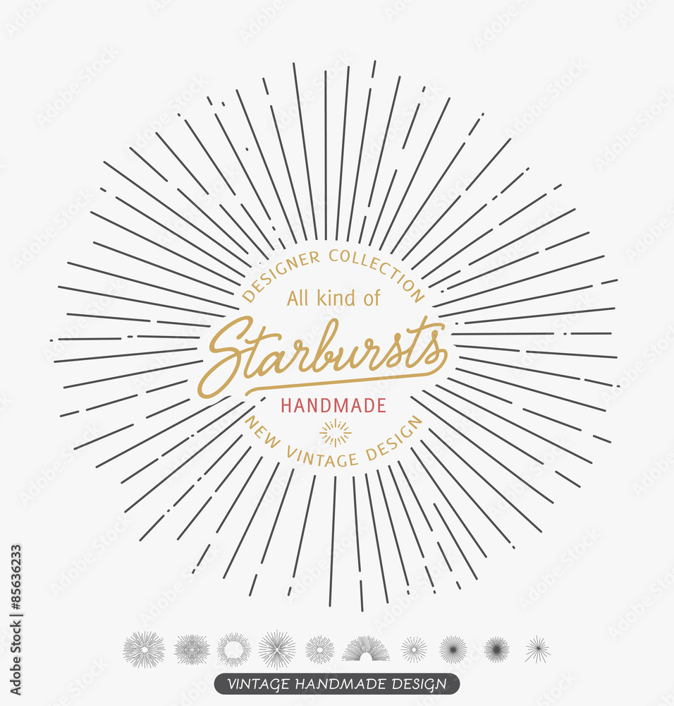 Starburst for vintage retro logos, signs Stock Vector | Adobe Stock