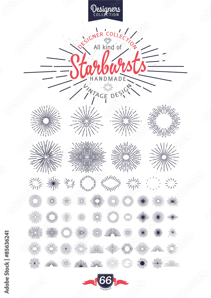 66 Handmade Starburst for vintage retro logos, signs. - Designers ...