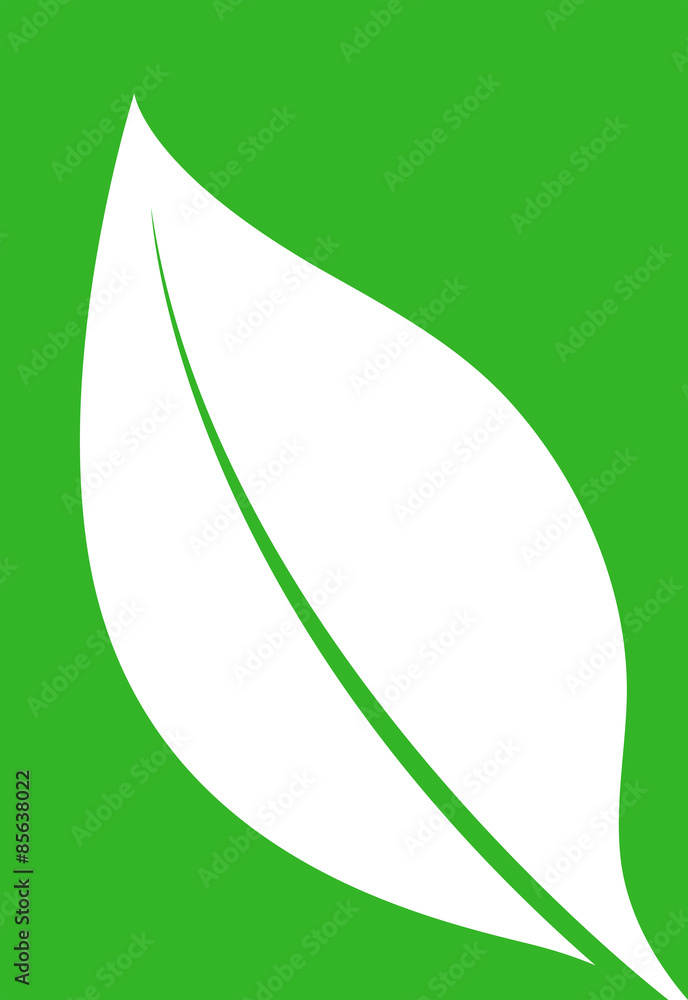 Logo of a white leaf silhouette on green Stock Vector | Adobe Stock