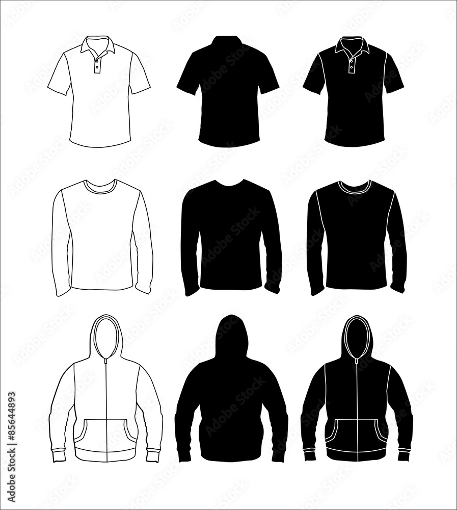 Clothes template silhouette collection Stock Vector | Adobe Stock