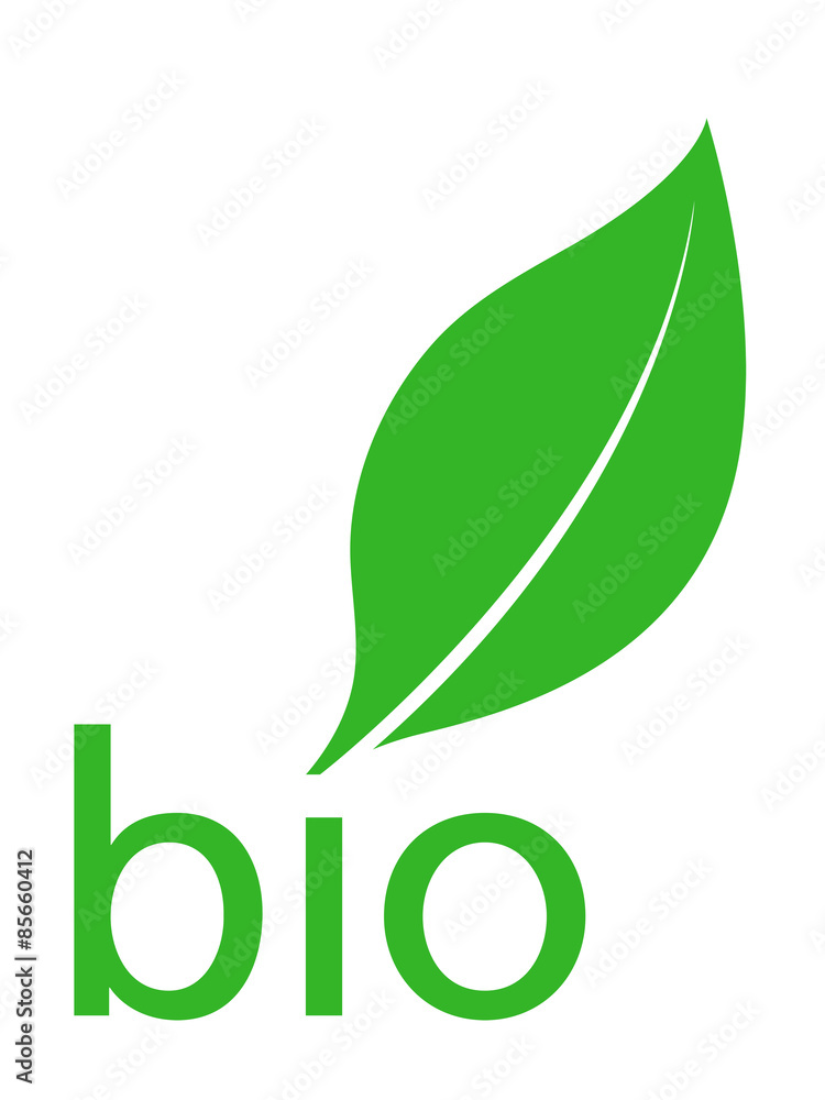 Organic bio green leaf logo design Stock Vector | Adobe Stock