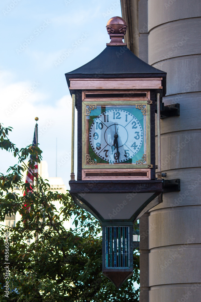 Corner Clock - Old Fashioned Clock Constructed from Copper Stained ...