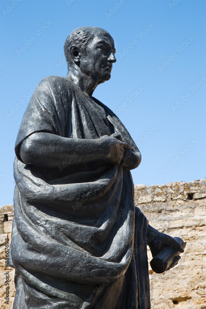 Cordoba - statue of philosopher Lucius Annaeus Seneca Stock Photo ...