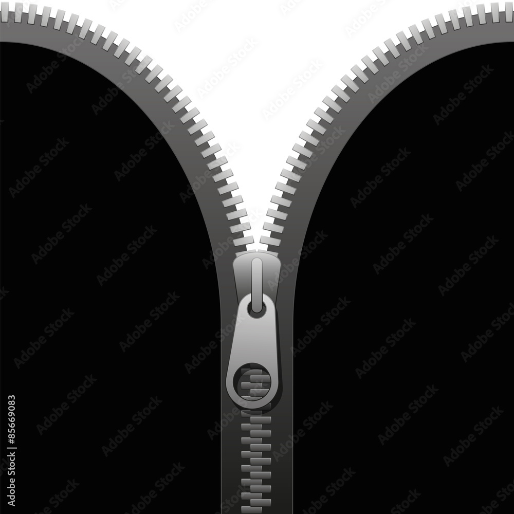 Zipper - half open - rainbow gradient colors - isolated vector ...