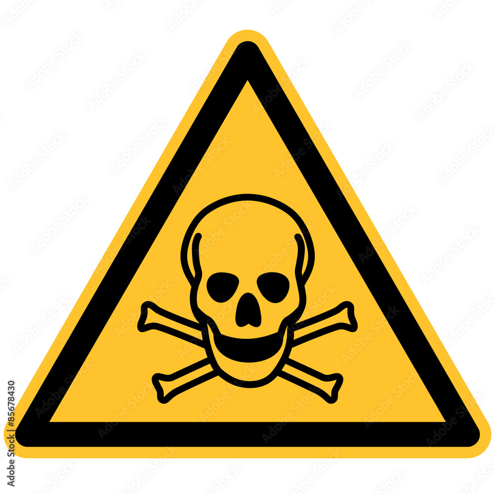Warnschild Warnung vor Giftigen Stoffen nach DIN 7010 / ASR 1.3 W016 ...